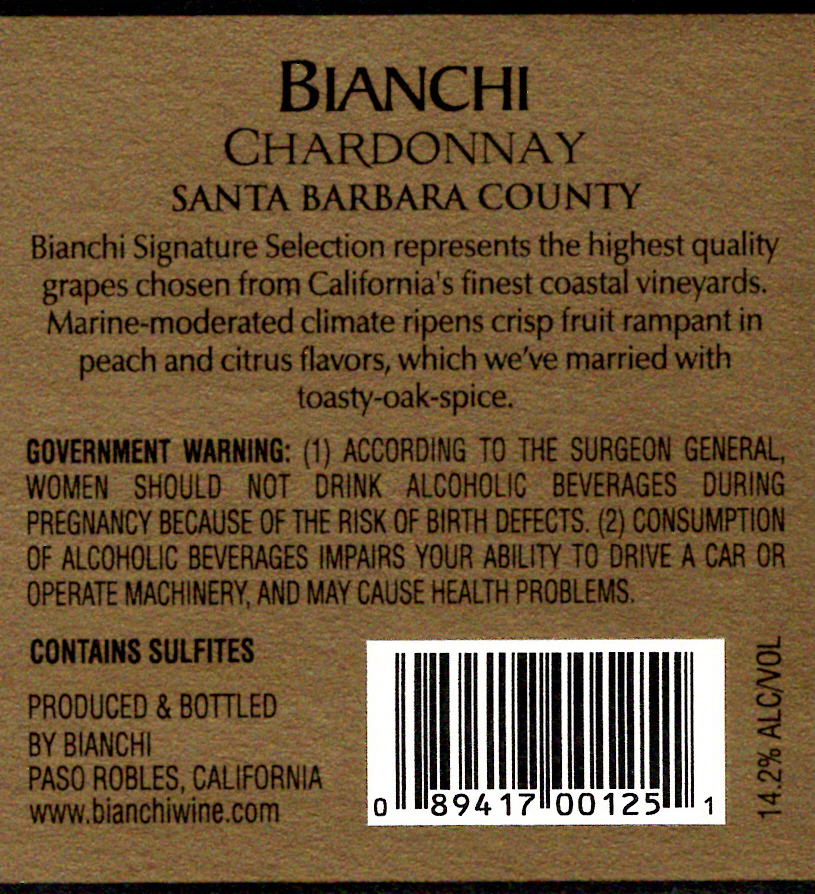 Labels | Bianchi Winery Paso Robles