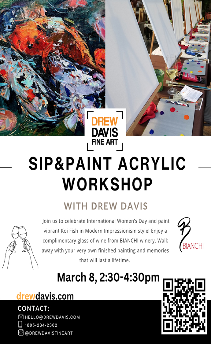 Sip & Paint Acrylic Workshop with Drew Davis | Bianchi Winery Paso Robles