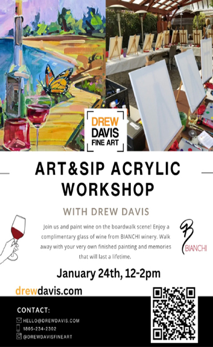 Art and Sip with Drew Davis | Bianchi Winery Paso Robles
